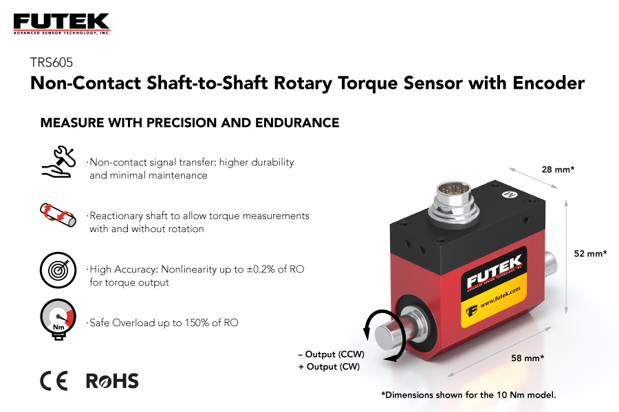 Non-Contact Shaft-to-Shaft Rotary Torque Sensor with Encoder TRS605 ...